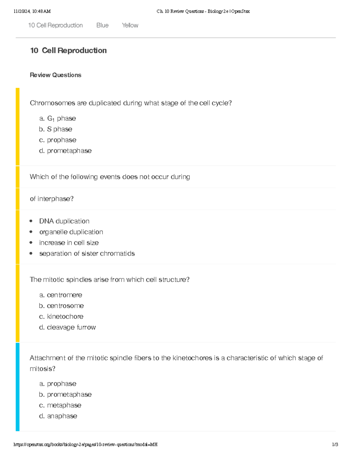 Ch. 10 Review Questions - Biology 2e - Studocu