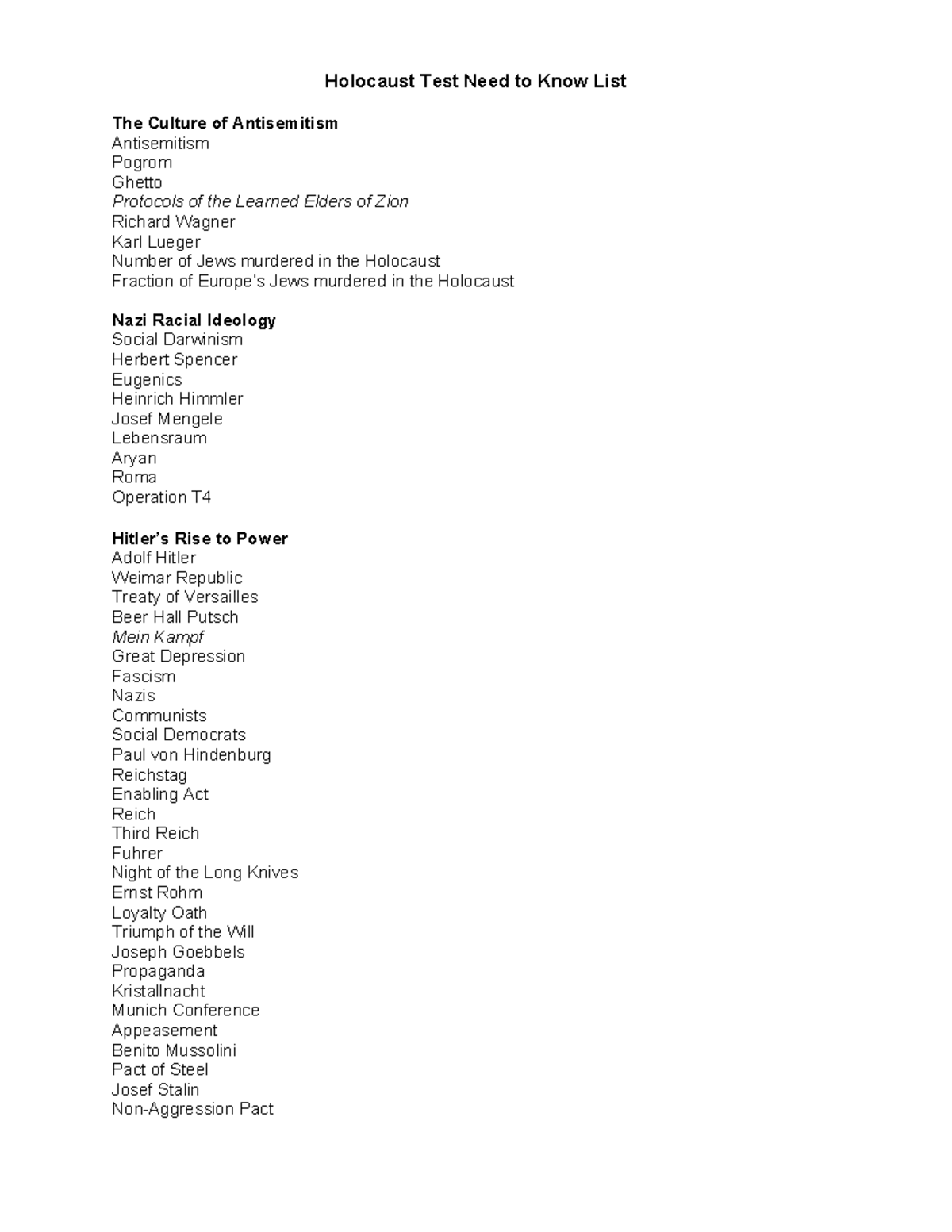 Holocaust Study Guide: Key Points and Concepts (HIST 101) - Holocaust ...