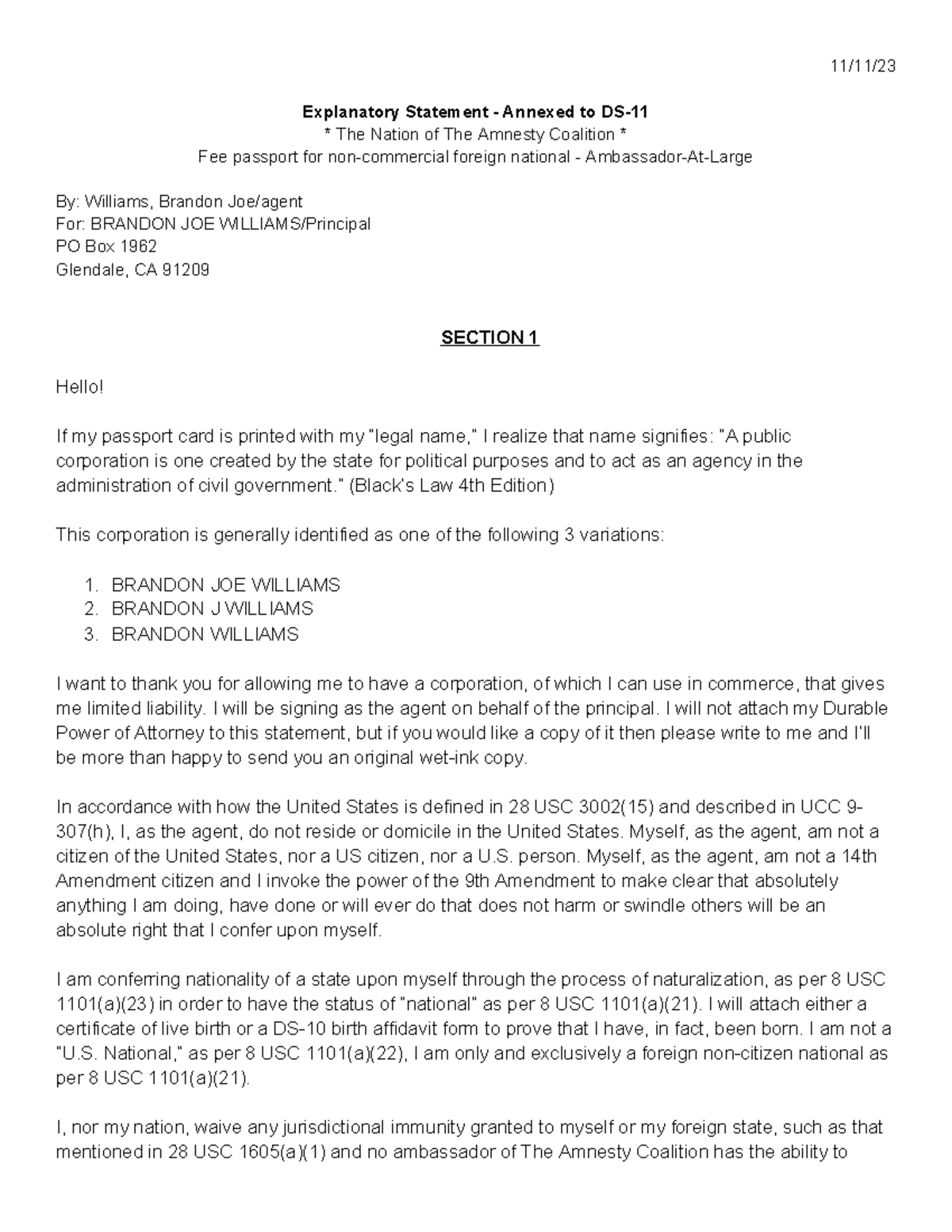Explanatory Statement for Non-Citizen Nationals - Amnesty Coalition ...