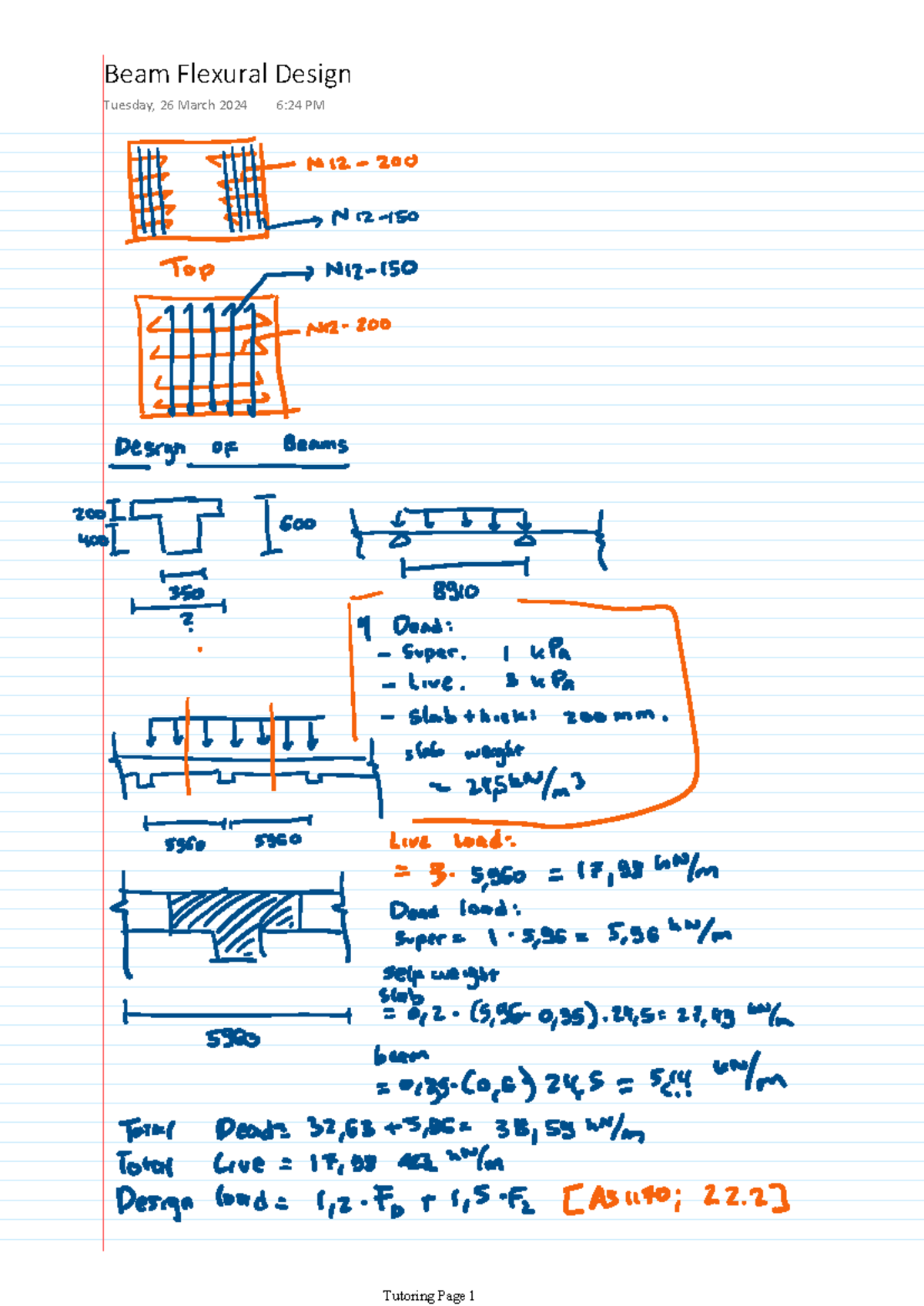 Flexure beam example - CVEN90049 - Beam Flexural Design Tuesday, 26 ...