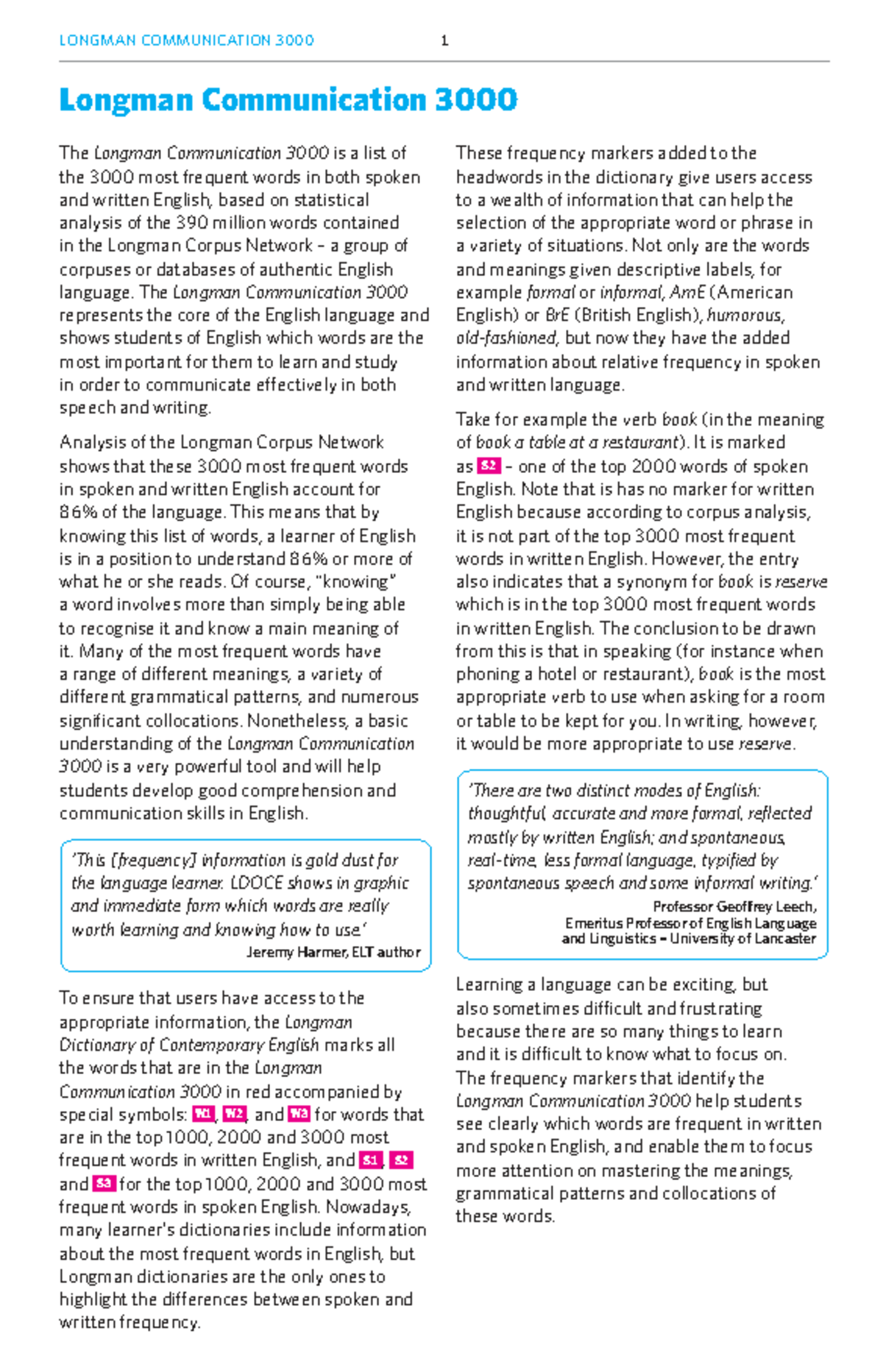 LONGMAN COMMUNICATION 1: Essential 3000 Word List for English Learners ...