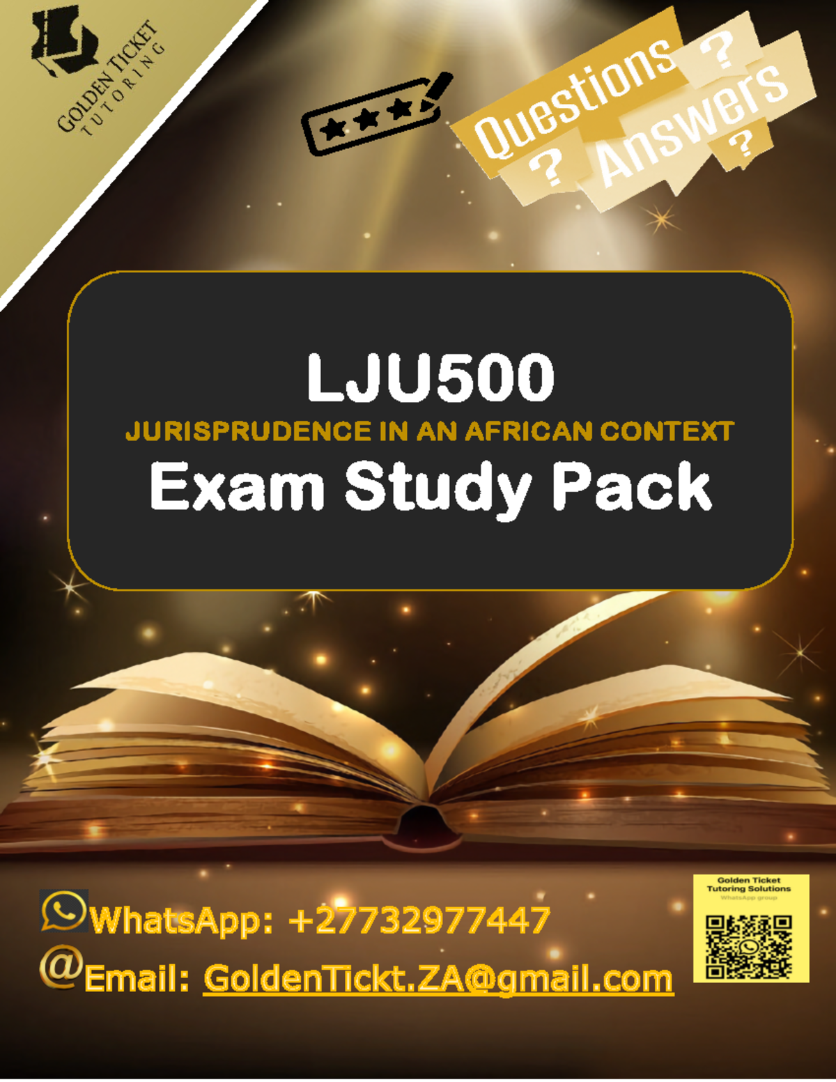LJU500 Jurisprudence in African Context - Final Exam Study Pack - Studocu
