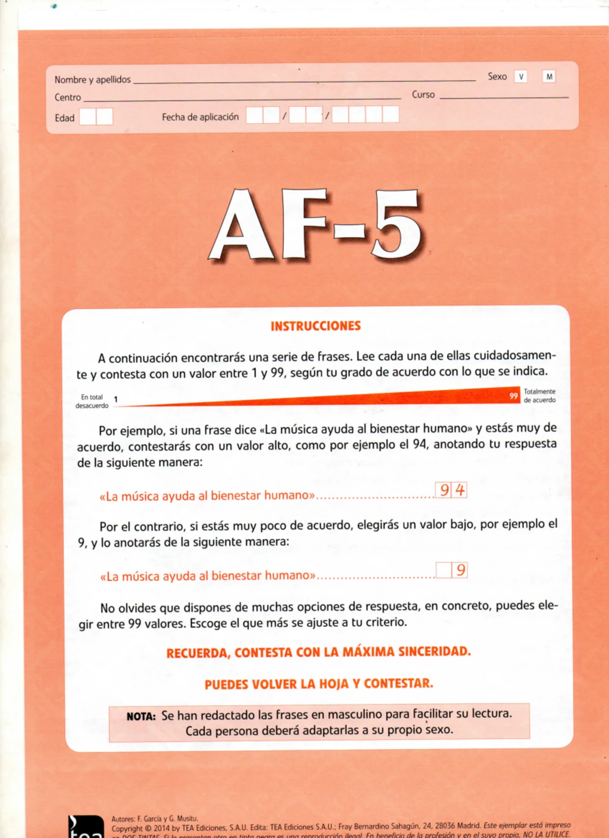 EGEP-5 - Evaluación de Estrés Postraumático: Formato de Corrección ...