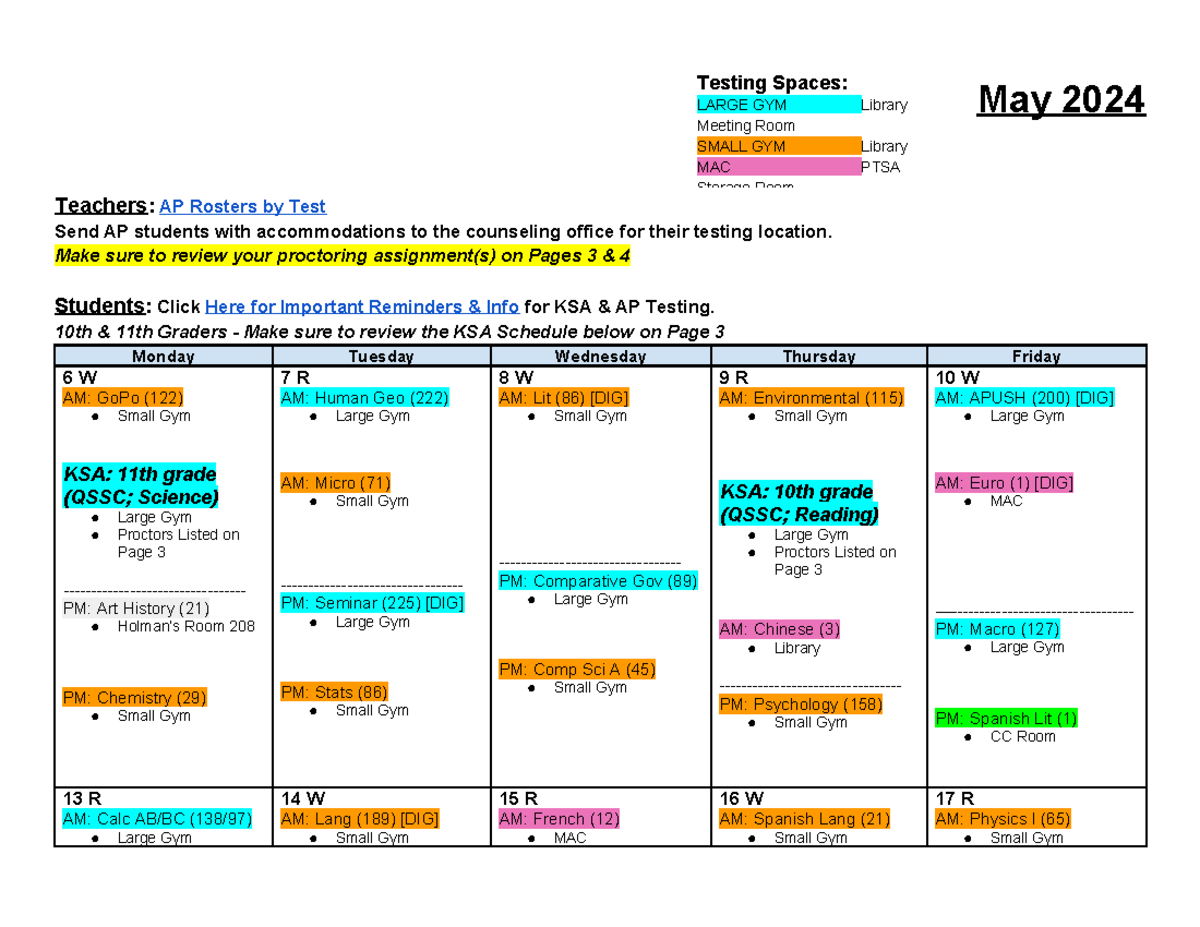May 2024 KSA Testing Guidelines for Teachers & Students - Studocu