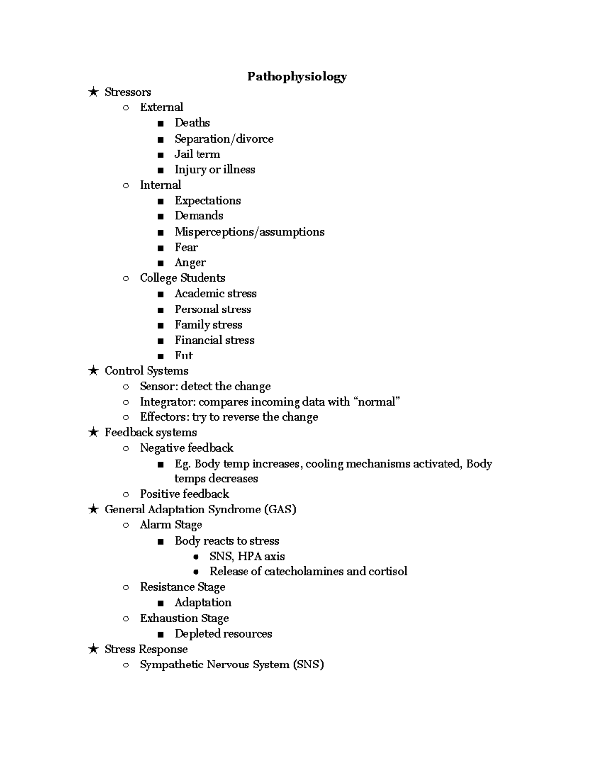 Pathophysiology 2: Stressors and Hormonal Disorders in College Students ...
