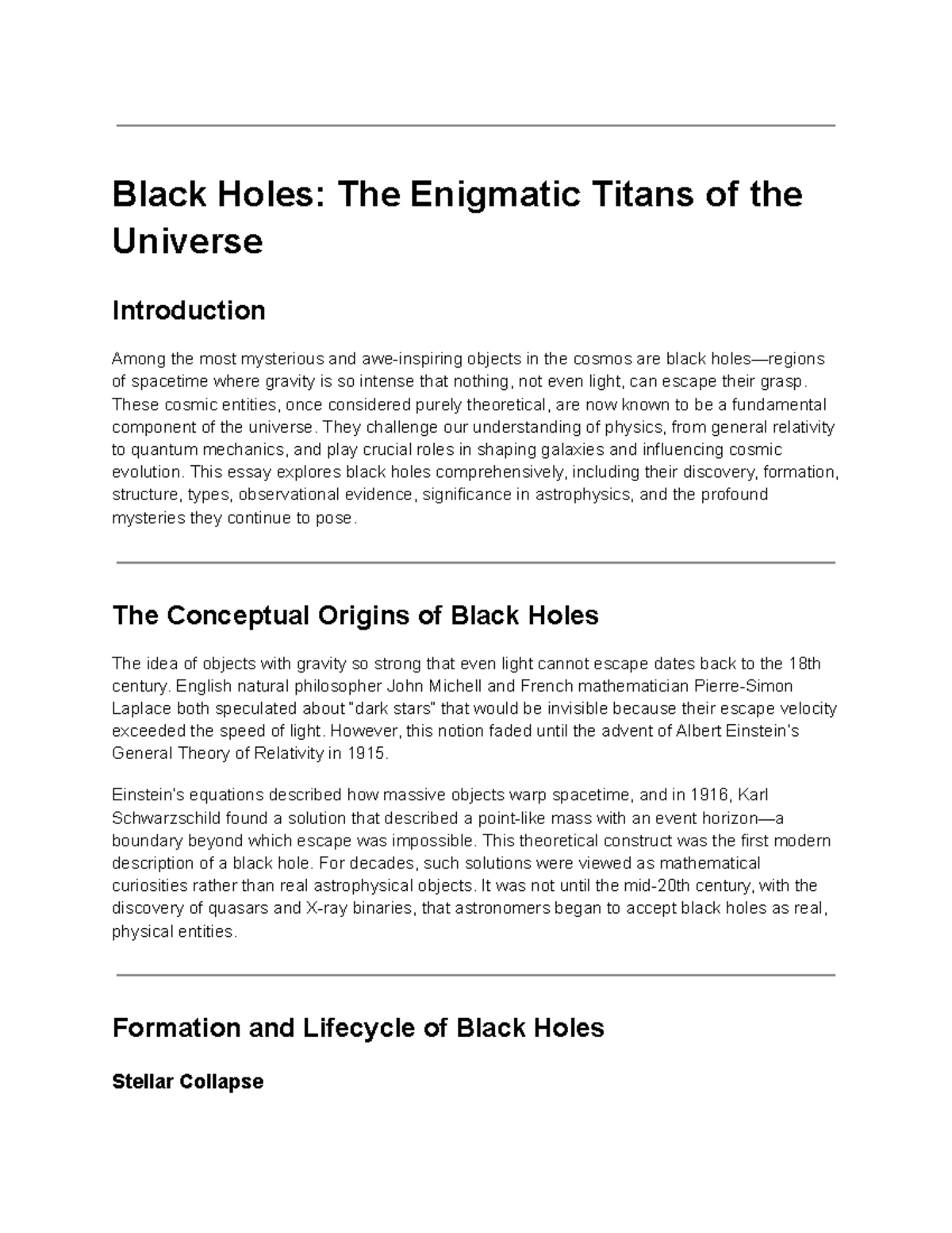 Black Holes (ASTR 101): Exploring the Mysteries of the Cosmos - Studocu