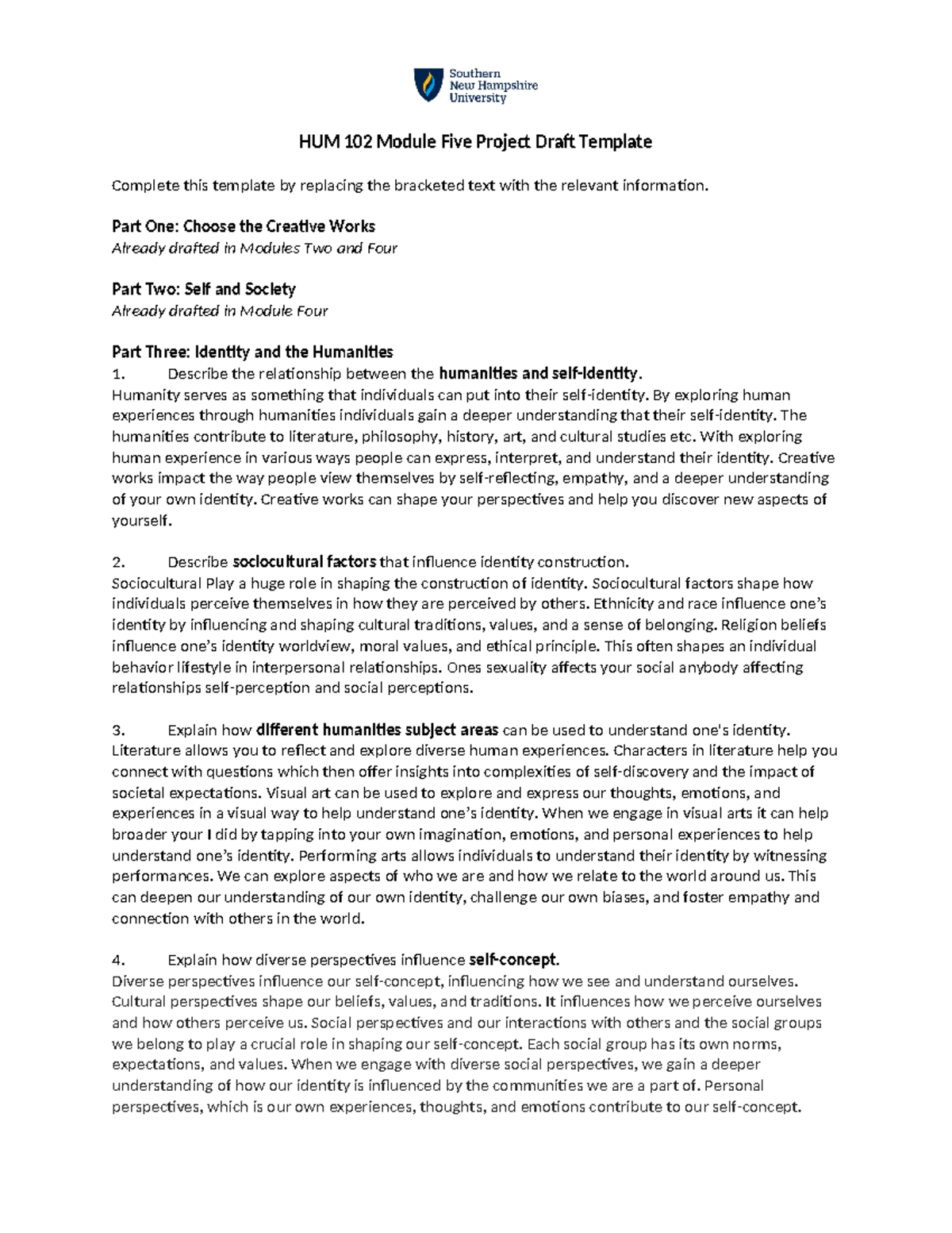 HUM 102 Module Five Project Draft Template DONE - HUM 102 Module Five ...