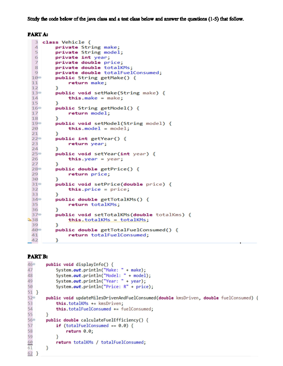 Test1 - Data Structures & Algorithms: Java Class Code Analysis - Studocu