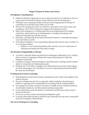 Chapter 5 - Clients rights and counselor responsibilities - Chapter 5 ...