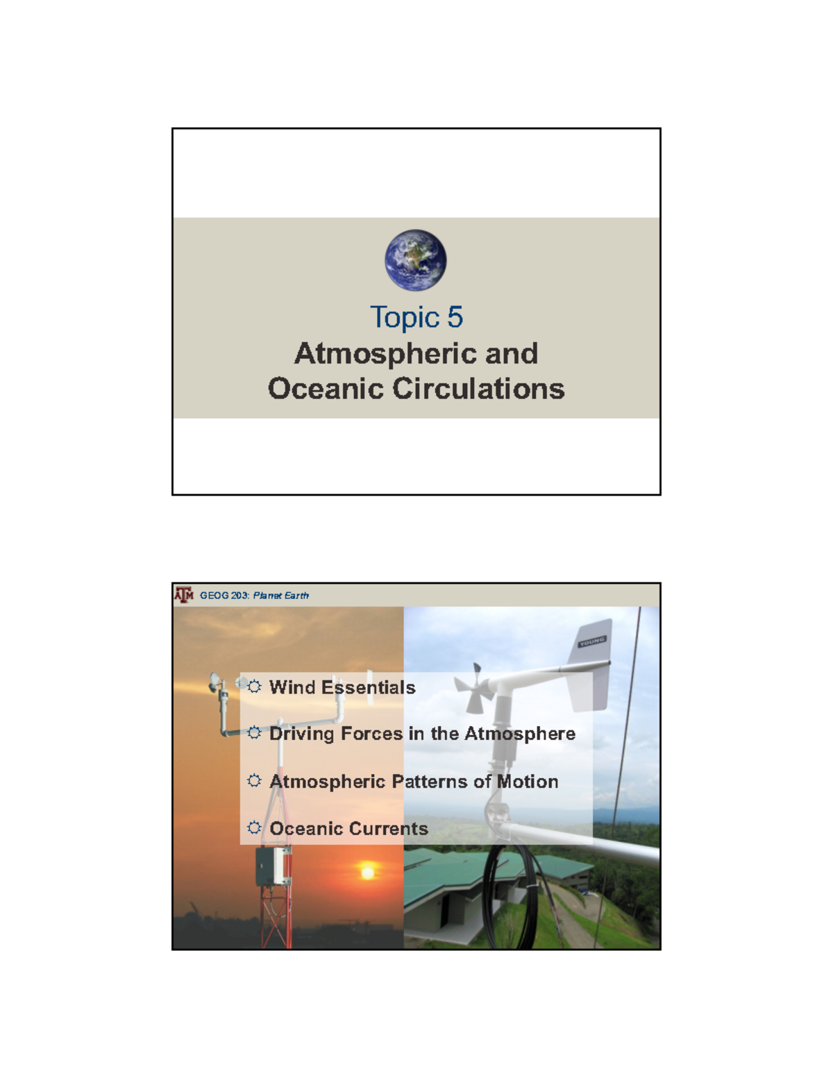Atmospheric and Oceanic Circulations Overview - GEOG 203 Lecture Notes ...