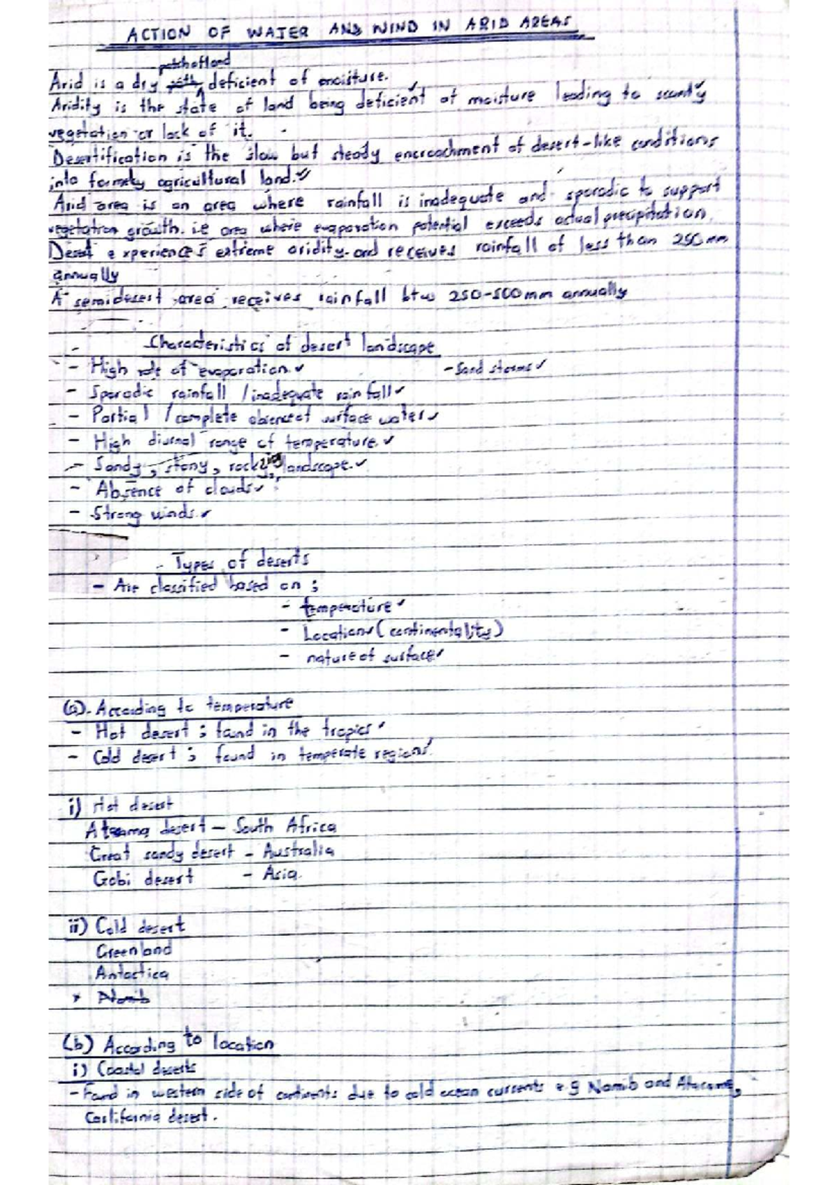 ACTION OF WATER AND WIND IN ARID AREAS: A STUDY ON DESERTIFICATION AND ...