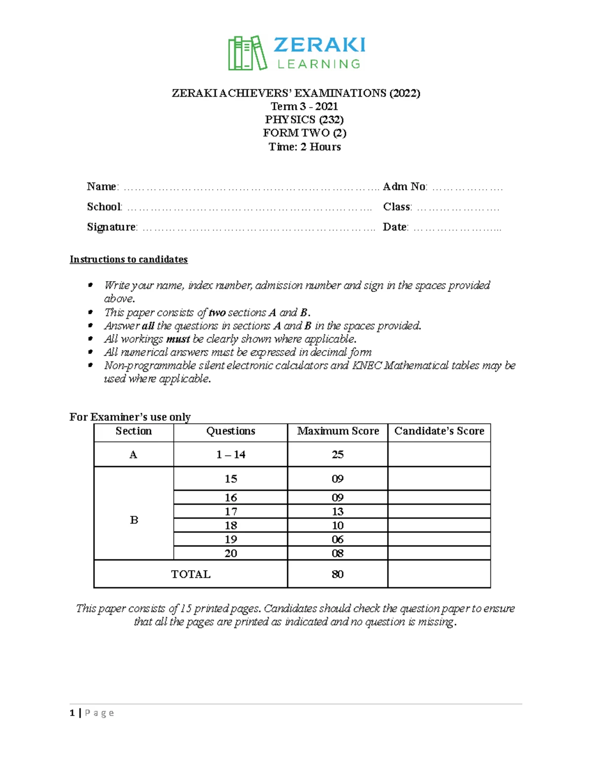Computer Studies FORM 2 Questions - A B NAME: - Studocu