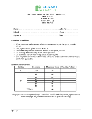 Computer Studies FORM 2 Questions - A B NAME: - Studocu