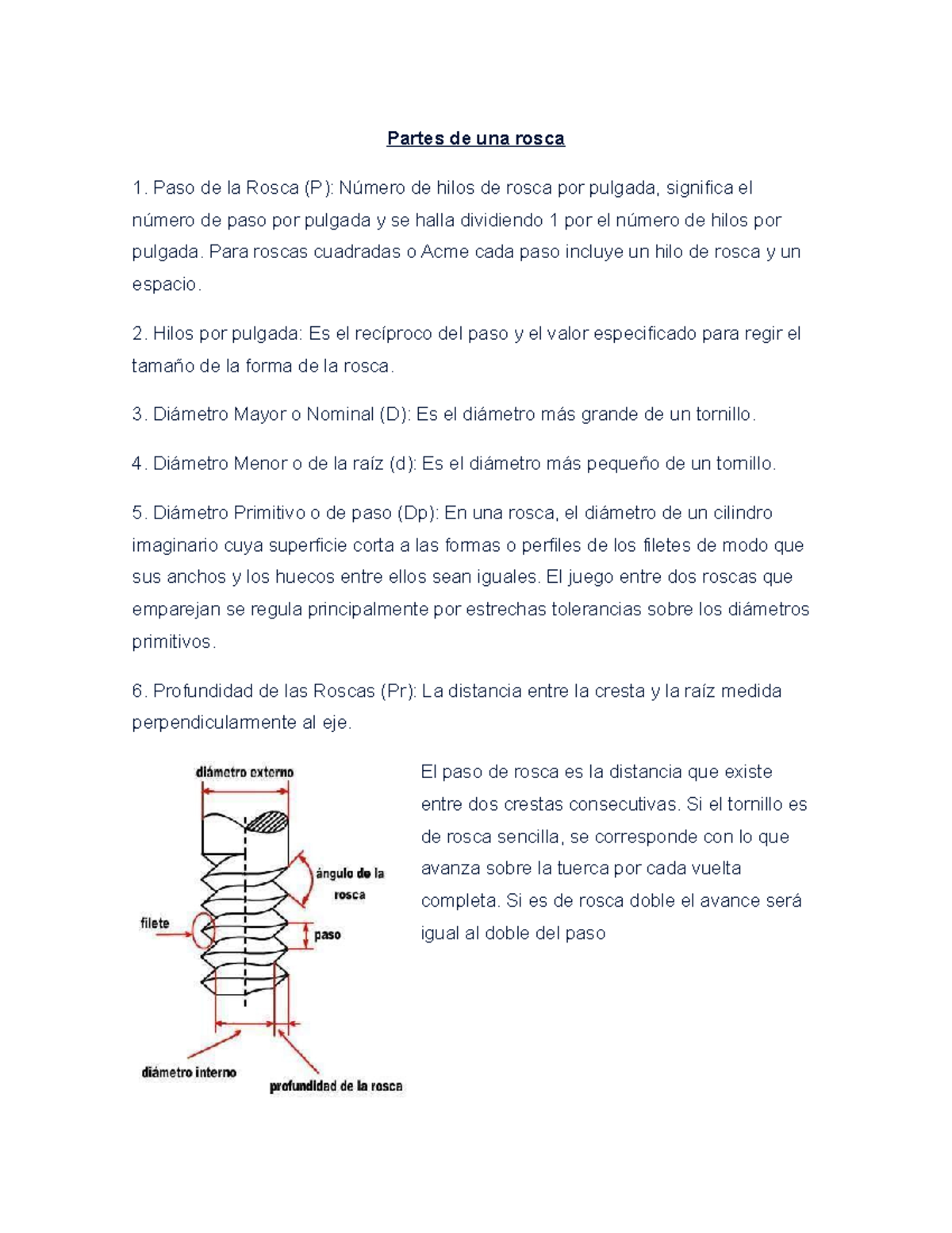Partes y Tipos de Rosca: Guía Completa para Estudiantes de Mecánica ...