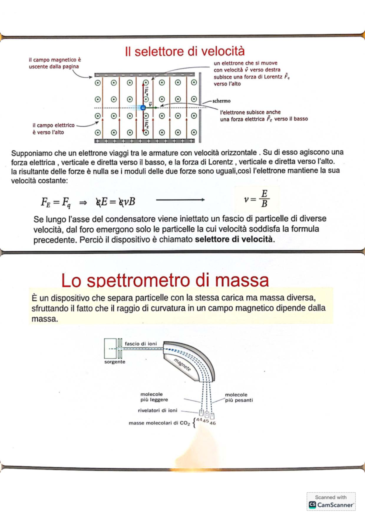 Selettore di Velocità e Spettrometro di Massa in Fisica Magnetismo ...