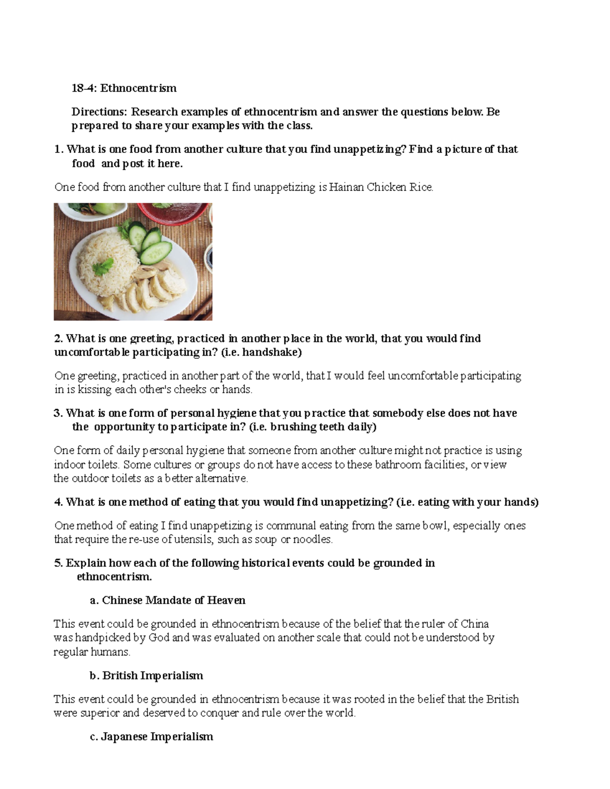 18.4 ethnocentrism - practice material from module 18 (ap hug) - 18-4 ...