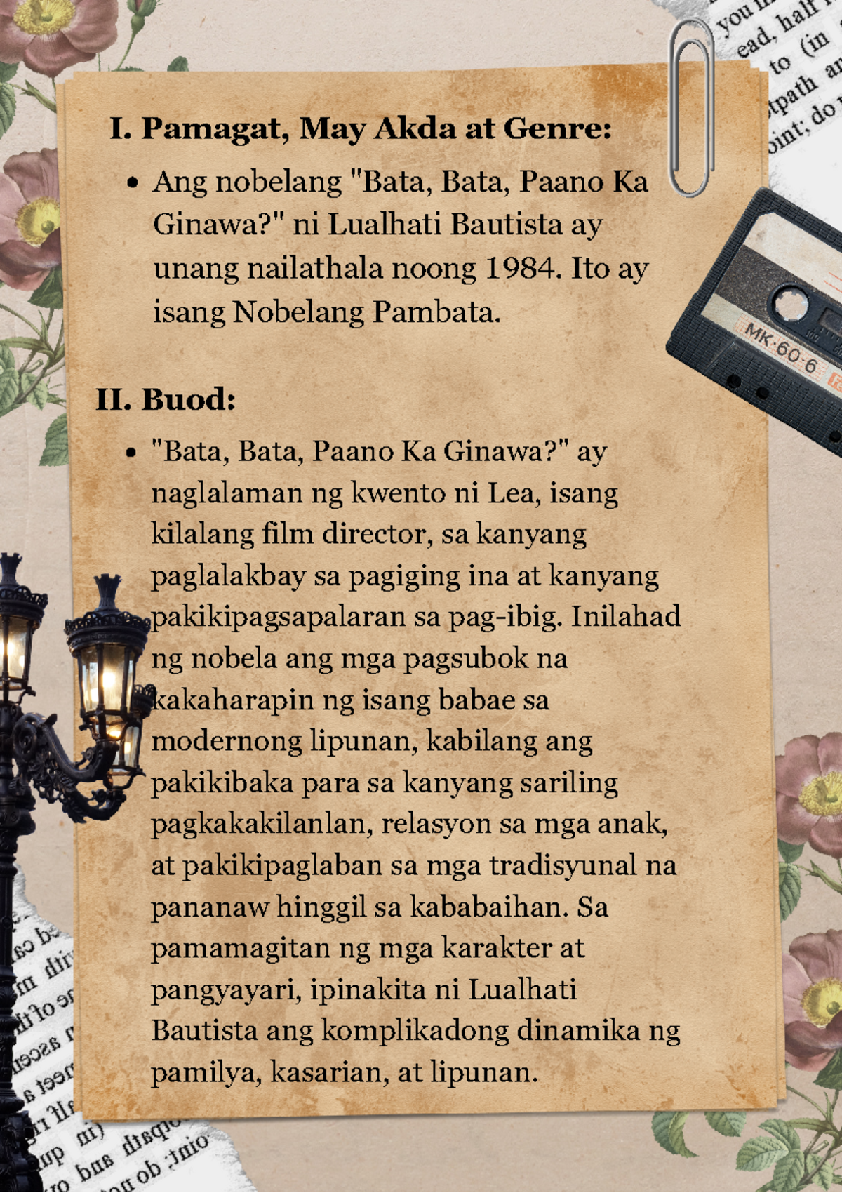 Pagsusuri sa Nobela: Bata, Bata, Paano Ka Ginawa? ni Lualhati Bautista ...