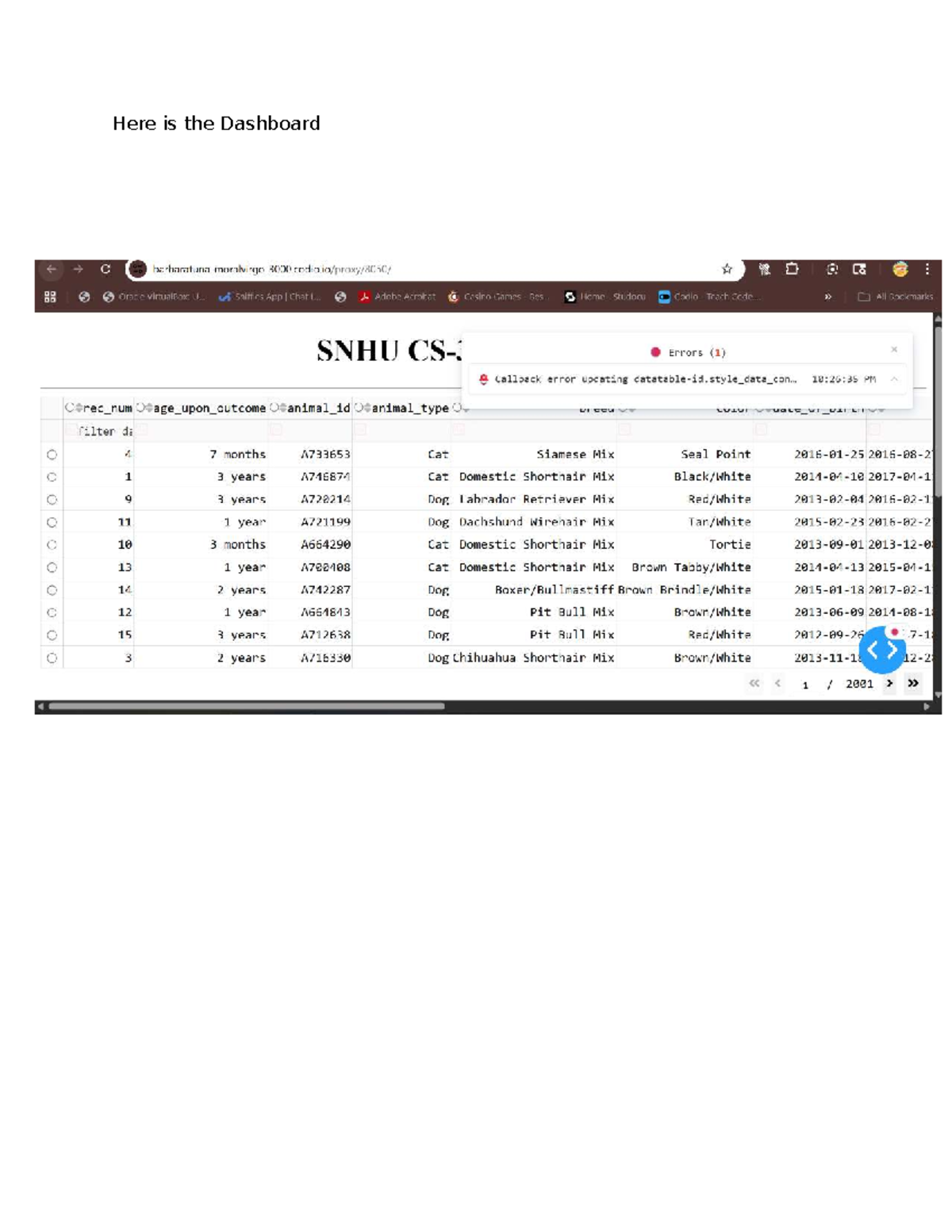 Module 6: Dashboard Overview and Error Handling in Oracle VirtualBox ...
