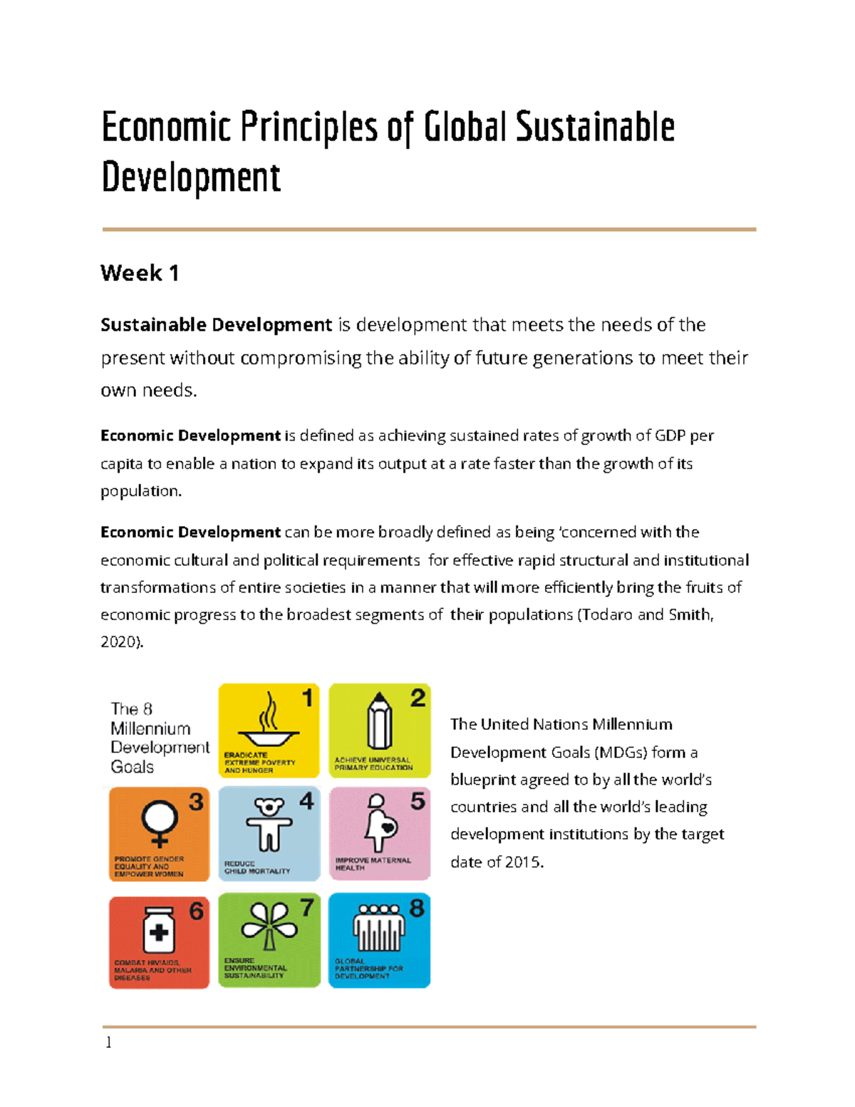 Economic Principles for Sustainable Dev: Full Notes on Global Issues ...