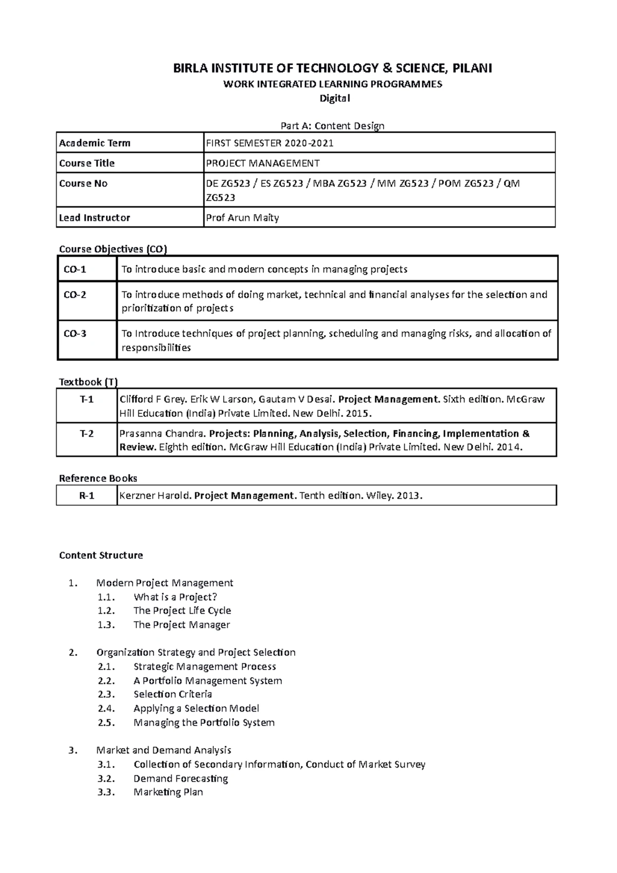 Cesim simulation guide - Introduction to Project Management Business ...