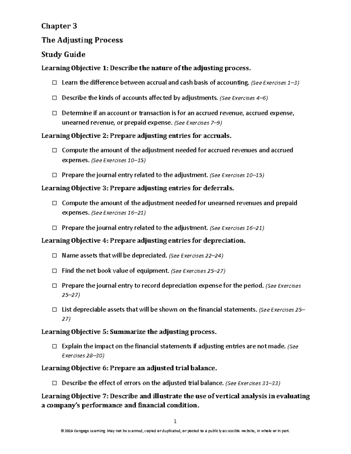 Study Guide Ch 03 - The Adjusting Process Study Guide 1 Learning Objective 1: Describe the ...