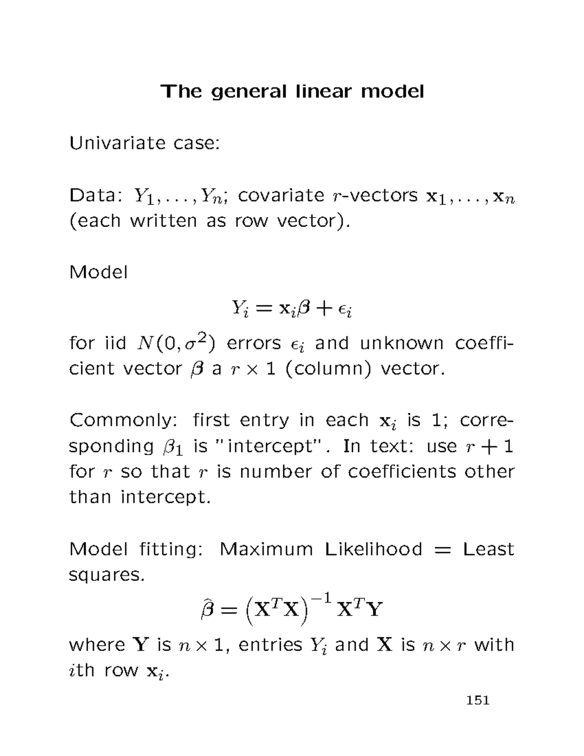 Generalized linear model: Univariate case and hypothesis testing - Studocu