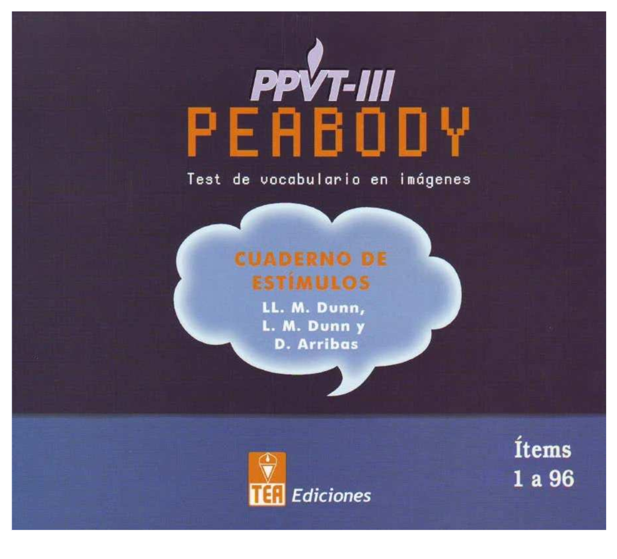 PEABODY Test de Vocabulario en Imágenes - Cuaderno de Estímulos - Studocu