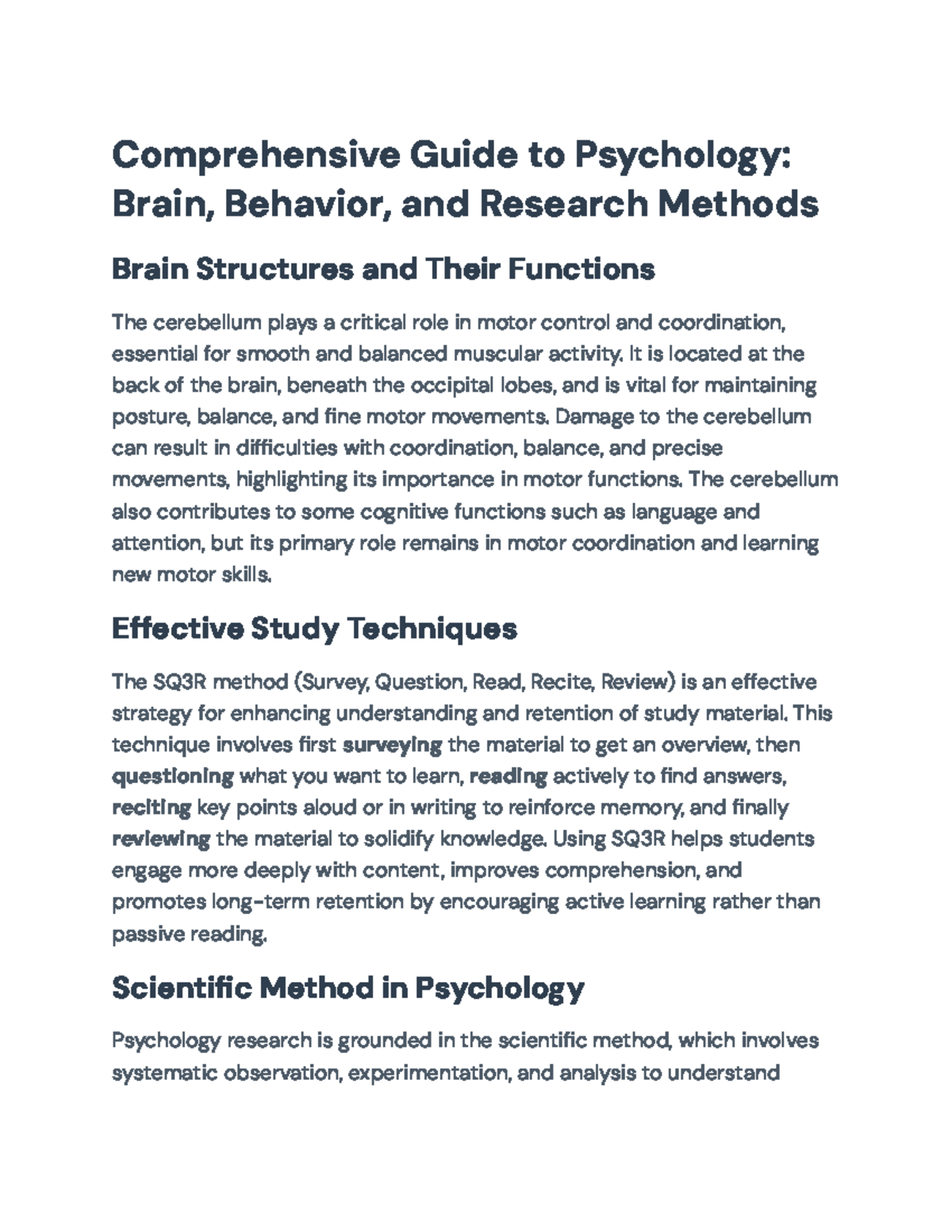 Comprehensive Overview of Psychology: Genetics, Behavior, and Research ...