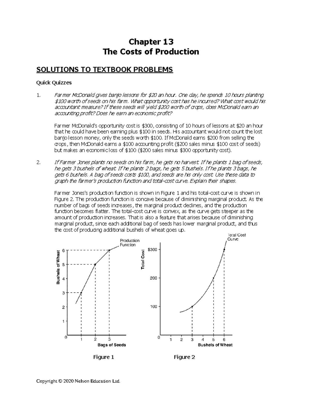 ECON247v11 Chapter 13 Cost of Production Solutions and Analysis - Studocu
