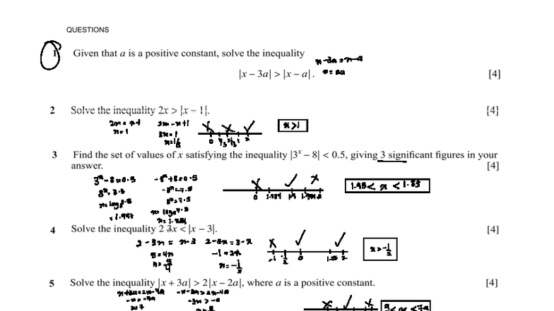 Absolute Value Equations & Inequalities - Worksheet - Studocu