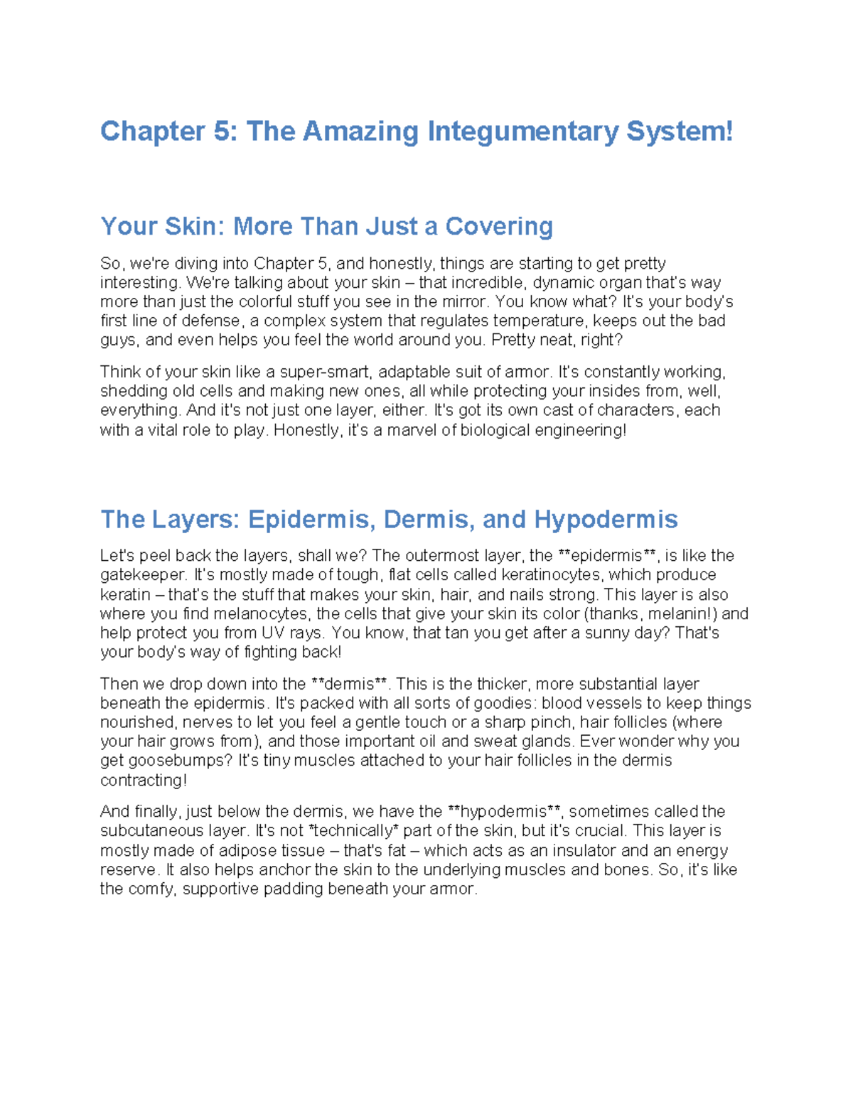 Human Anatomy & Physiology: Chapter 5 Review on Integumentary System ...