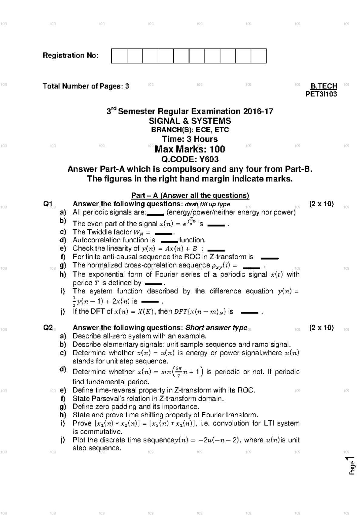 Signal AND Systems - BPUT Previous Year Question Papers. This will help ...