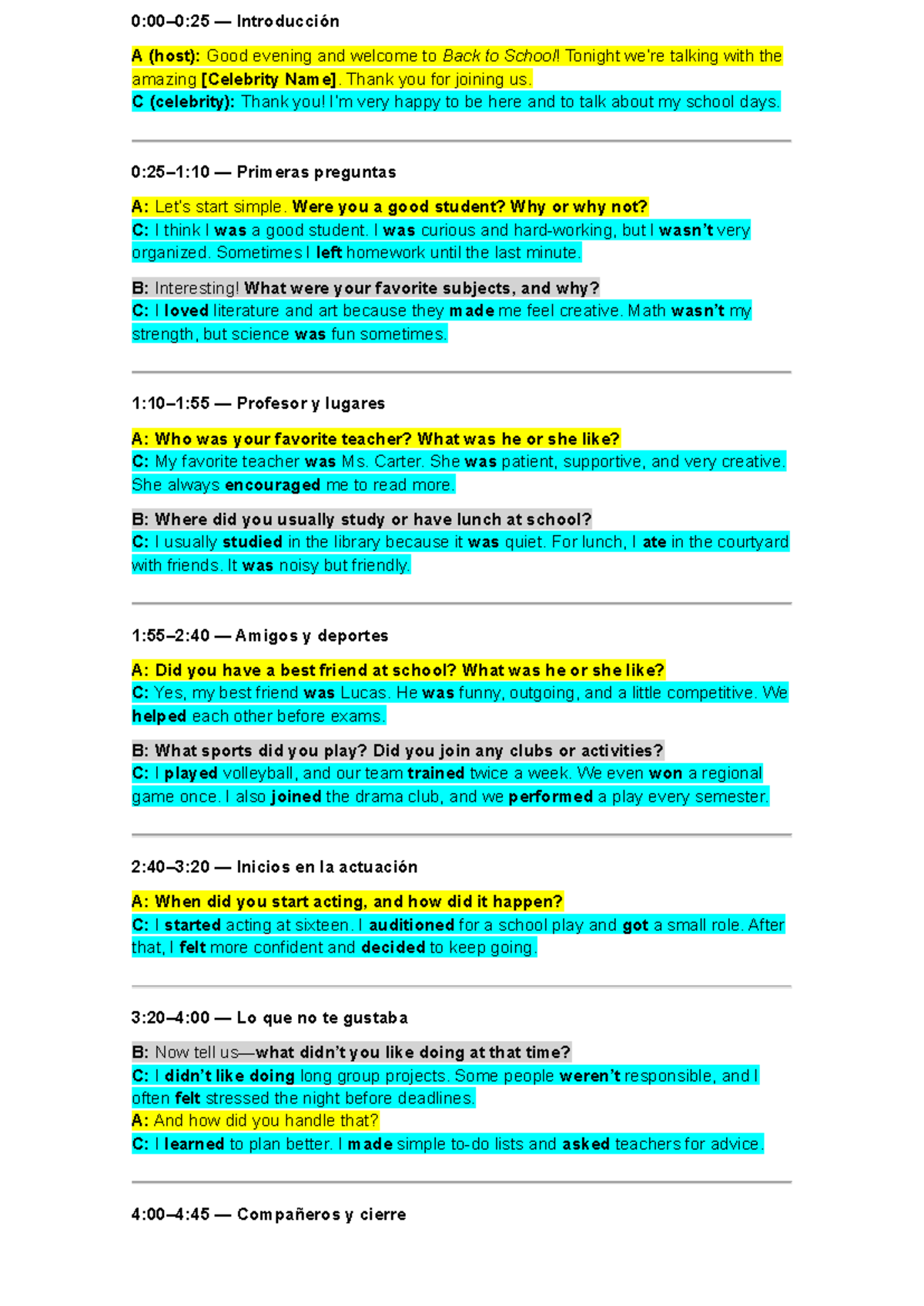 Tarea de Inglés SEM5: Mejora de Pronunciación y Habilidades ...
