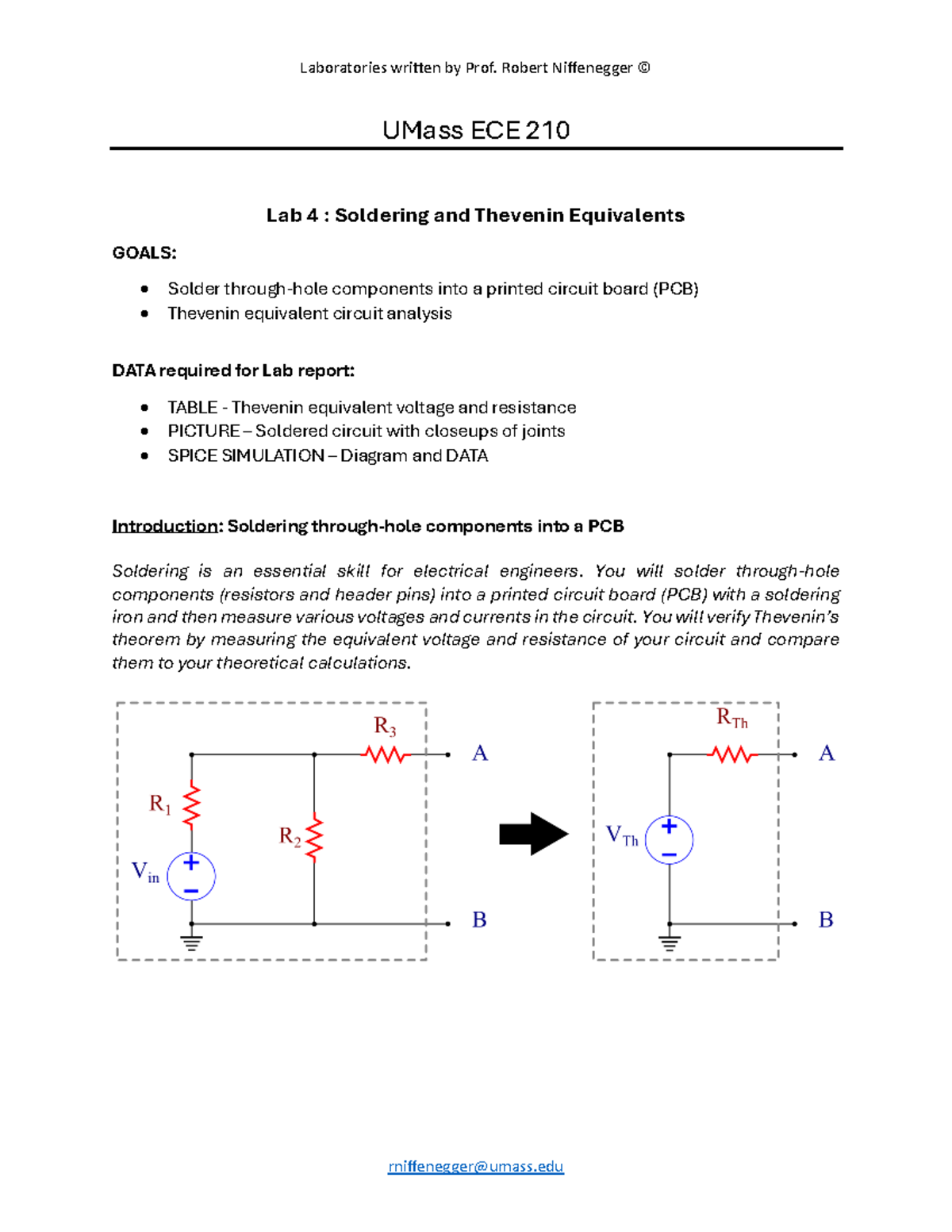 Lab 4: Soldering Techniques & Thevenin Analysis (ECE 210) - Studocu