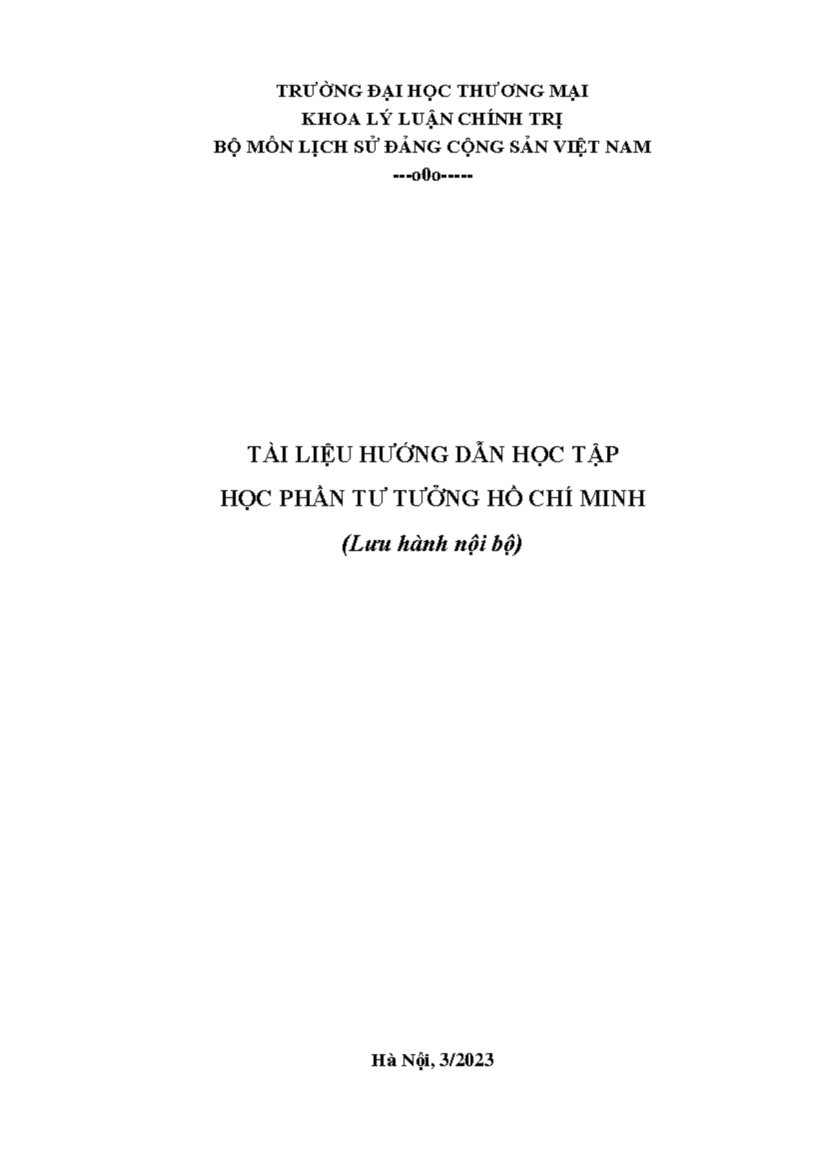 Tài Liệu Hướng Dẫn Học Tập Môn Tư Tưởng Hồ Chí Minh (Lý Luận Chính Trị ...