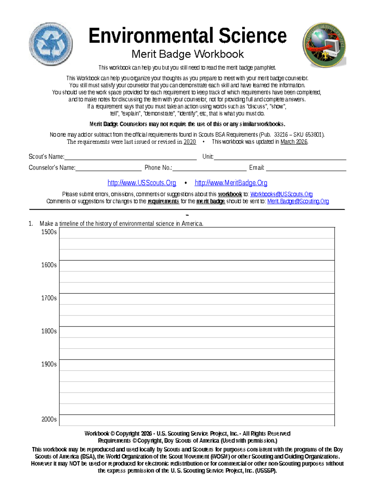 Environmental Science Merit Badge Workbook (2026 Edition) - Studocu