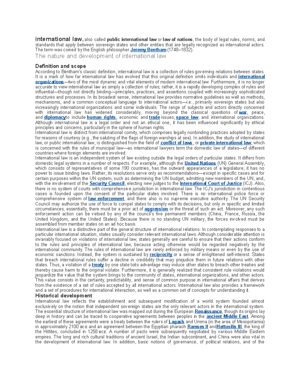 International Law: Definition, Development, and Sources Explained - Studocu