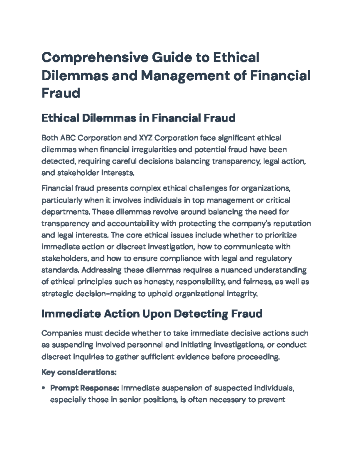 Comprehensive Guide to Ethical Dilemmas in Financial Fraud Management ...
