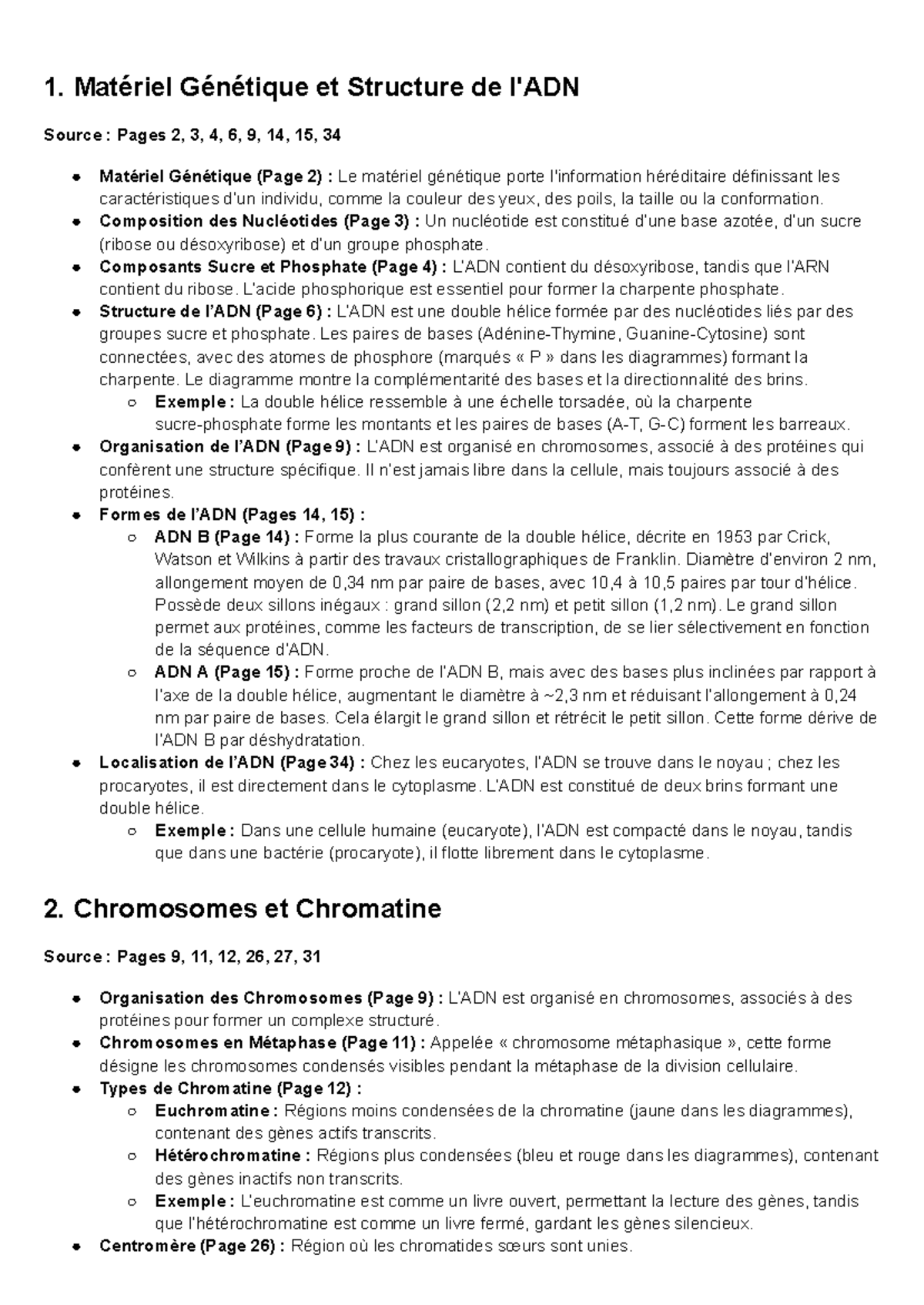 Résumé de Cours de Génétique Moléculaire (GÉN 101) - Studocu