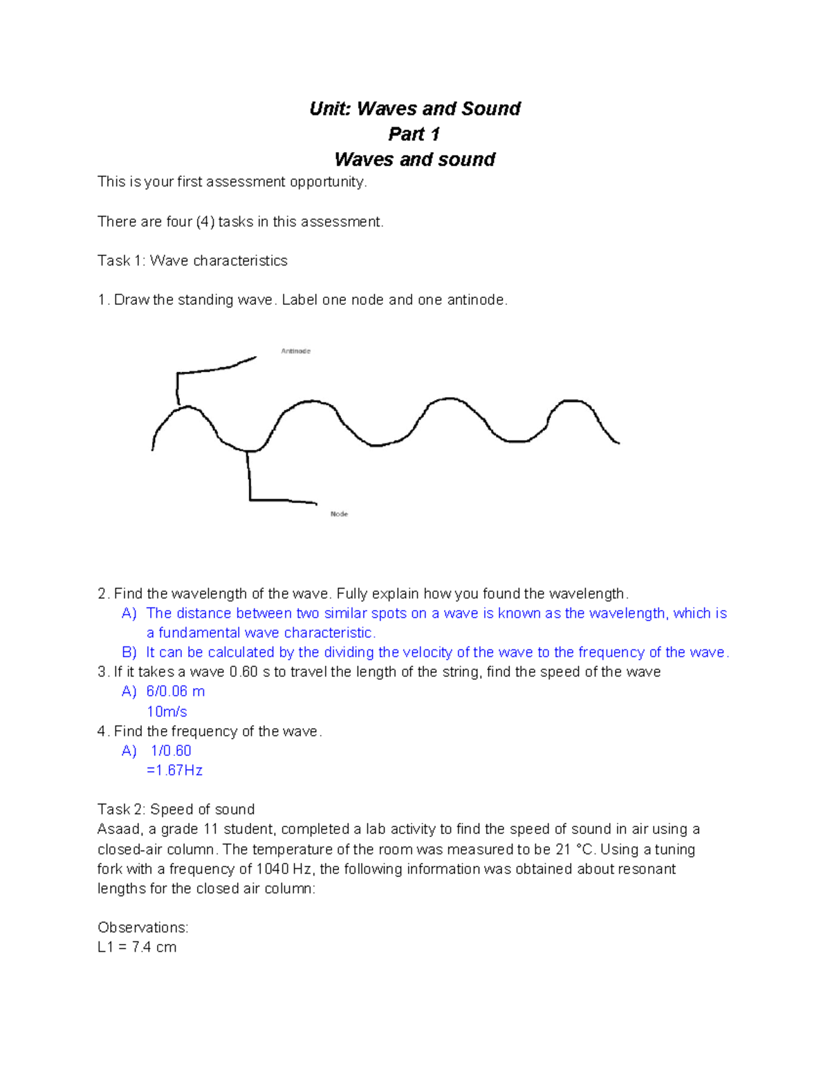 Physics 1.6 Final Exam: Waves and Sound (Part 1) Study Guide - Studocu