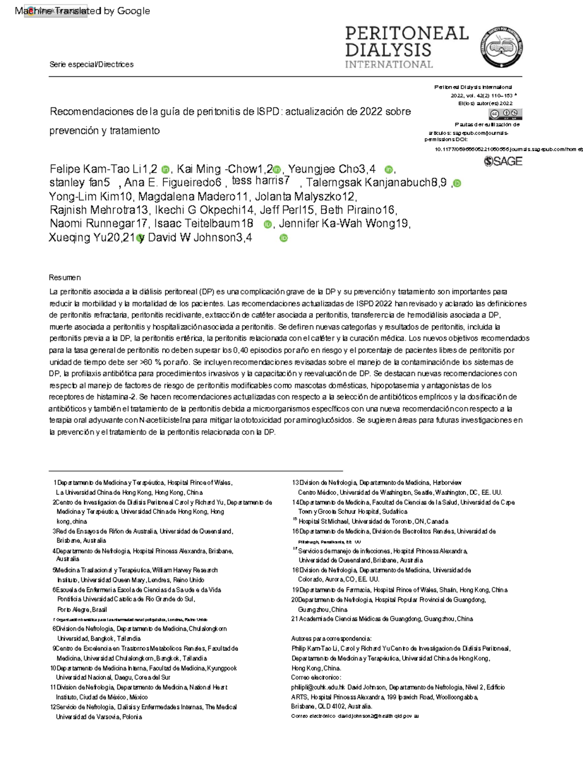 Guía de Peritonitis ISPD 2022: Recomendaciones Actuales y Tratamiento ...