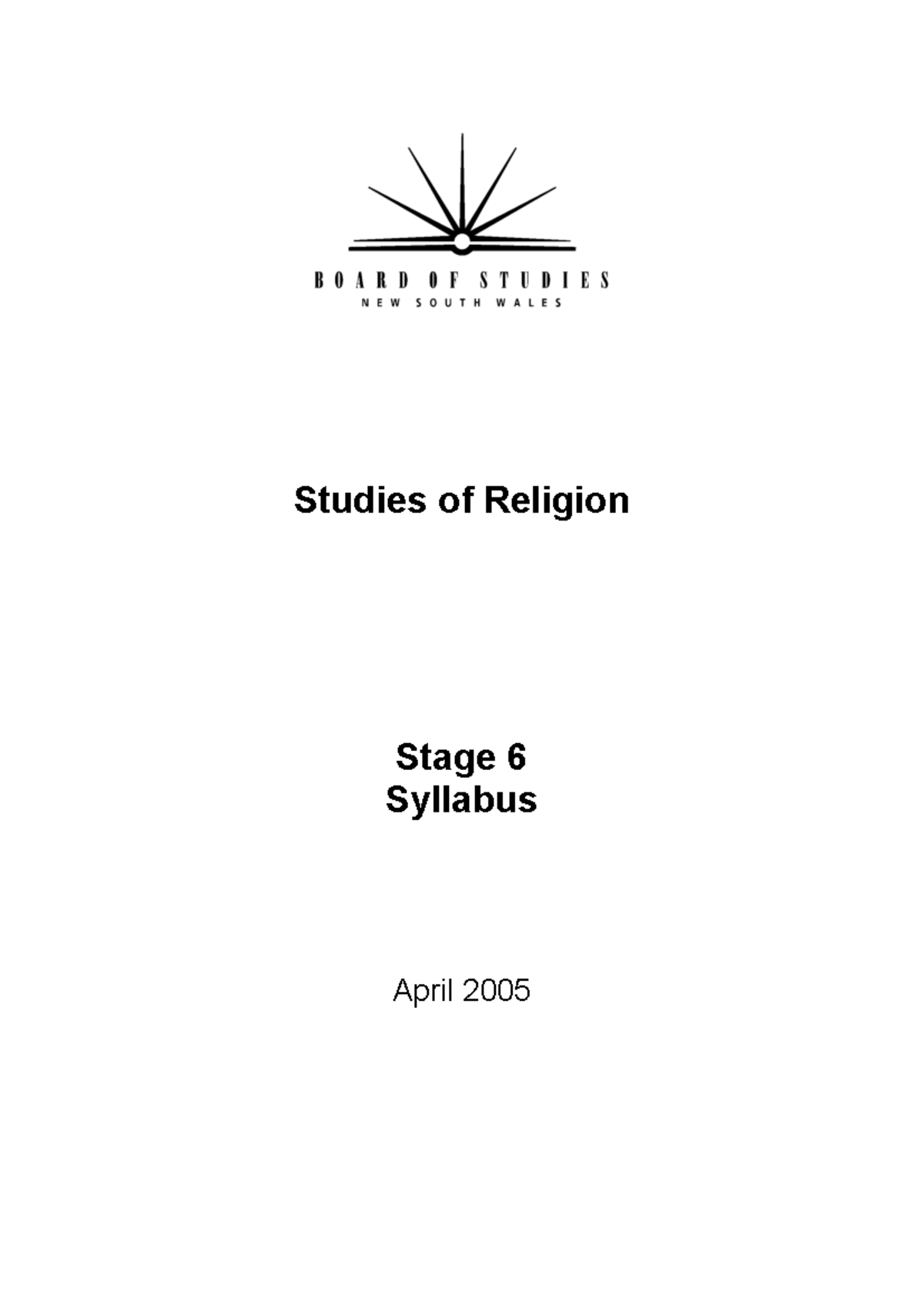 Studies of Religion Stage 6 Syllabus Overview and Key Concepts - Studocu