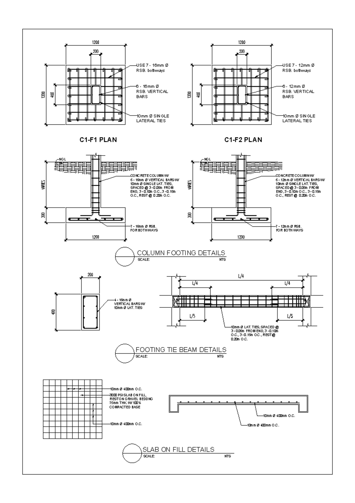C1-F2 Column & Slab Construction Details & Specifications - Studocu