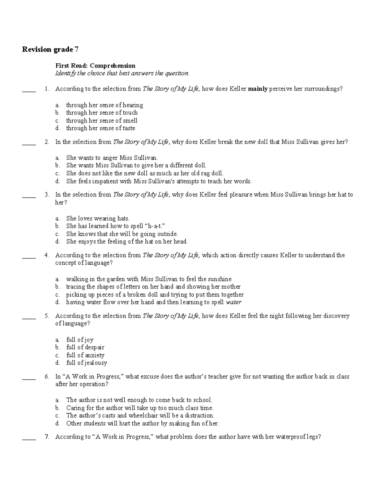 Young Tinkerer Builds a Windmill: Selection Test Prep (Grade 7) - Studocu