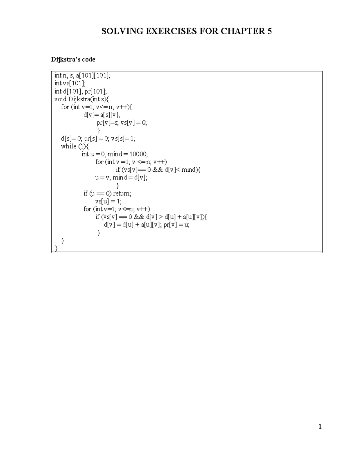 05 Solving Exercises for Chapter 5: Shortest Path Algorithms - Studocu