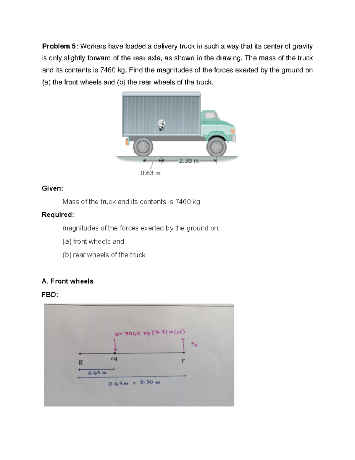 Problem 5: Forces on Truck Wheels - Physics 101 Analysis - Studocu