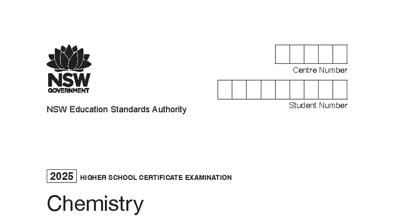 2025 HSC Chemistry Exam: General Instructions and Questions - Studocu