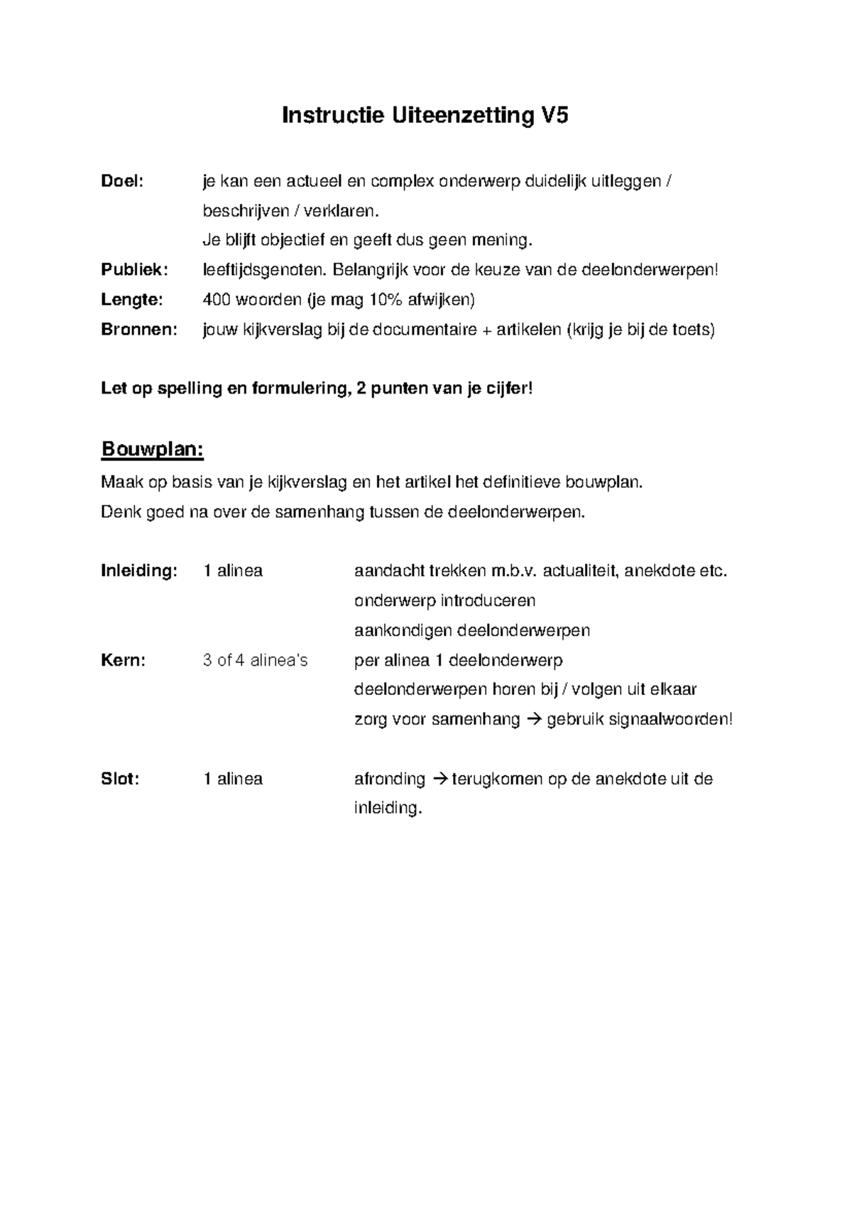 Instructie Uiteenzetting V5 2024: Duidelijke Uitleg van Complexe ...