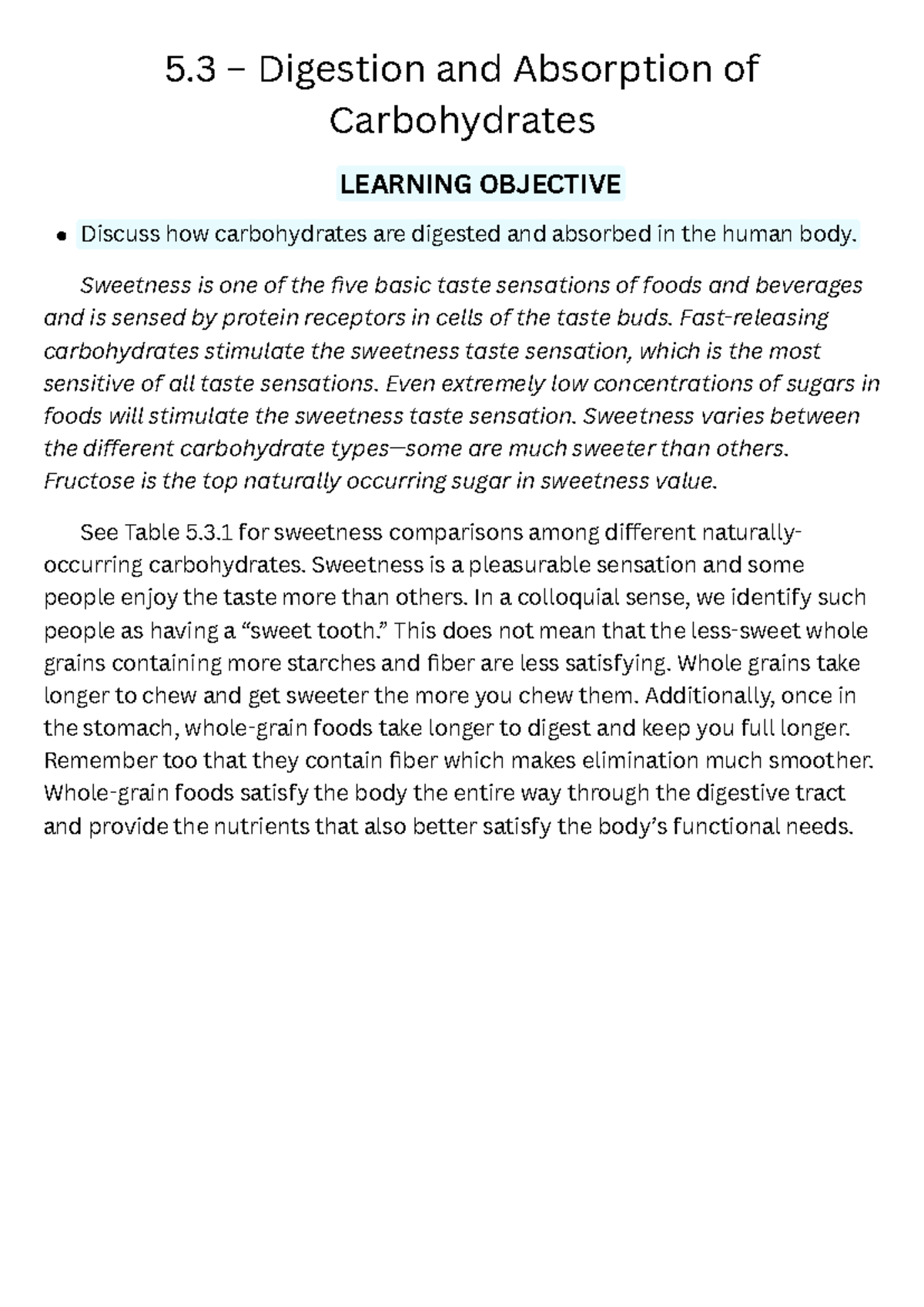 5.3 Digestion and Absorption of Carbohydrates: A Detailed Overview ...