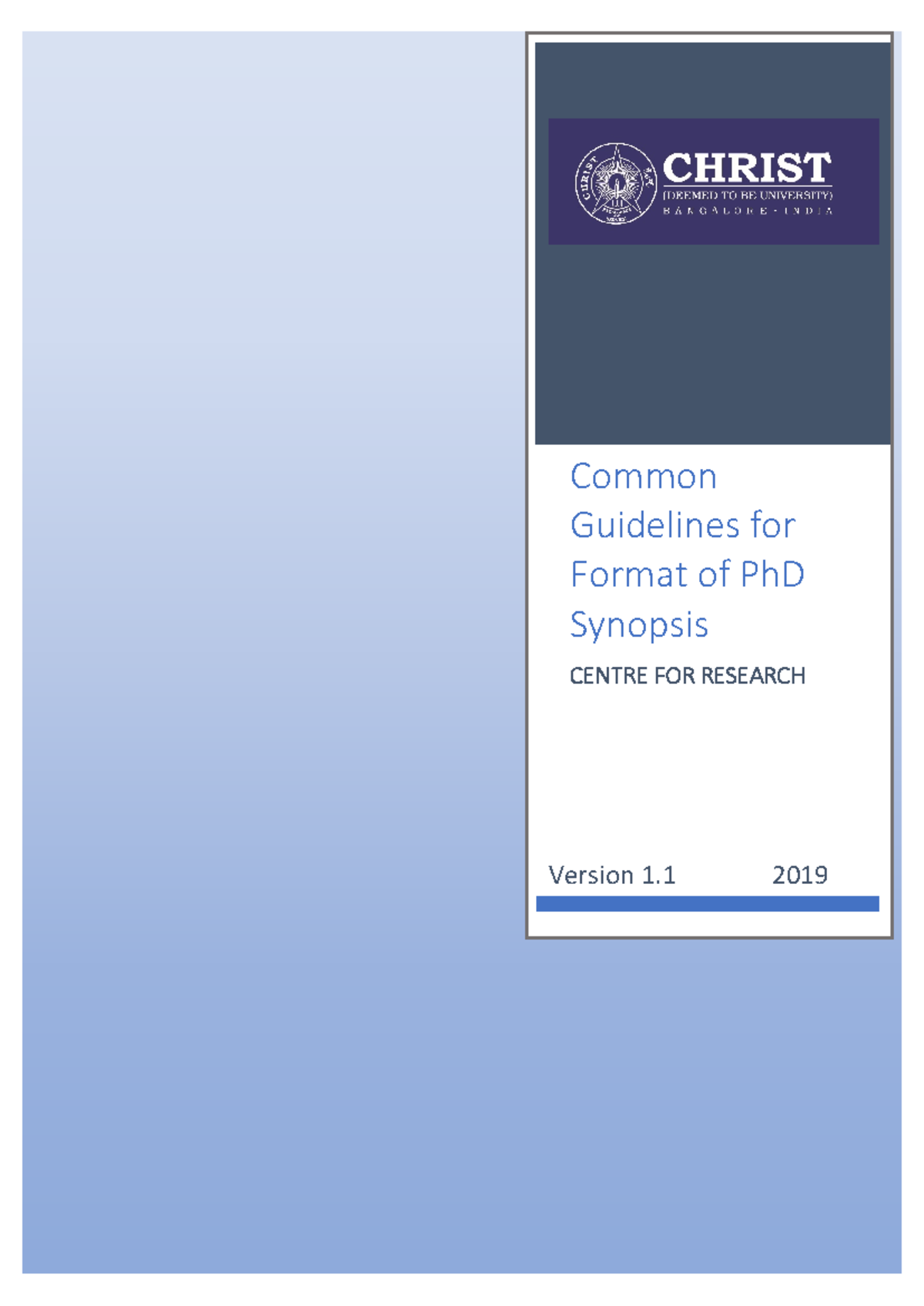 Ph D Synopsis printing Guidelines 2019 - Common Guidelines for Format ...